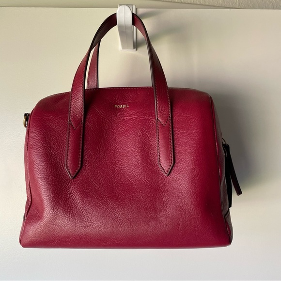 Fossil | Bags | Red Fossil Sydney Satchel Crossbody Bag | Poshmark